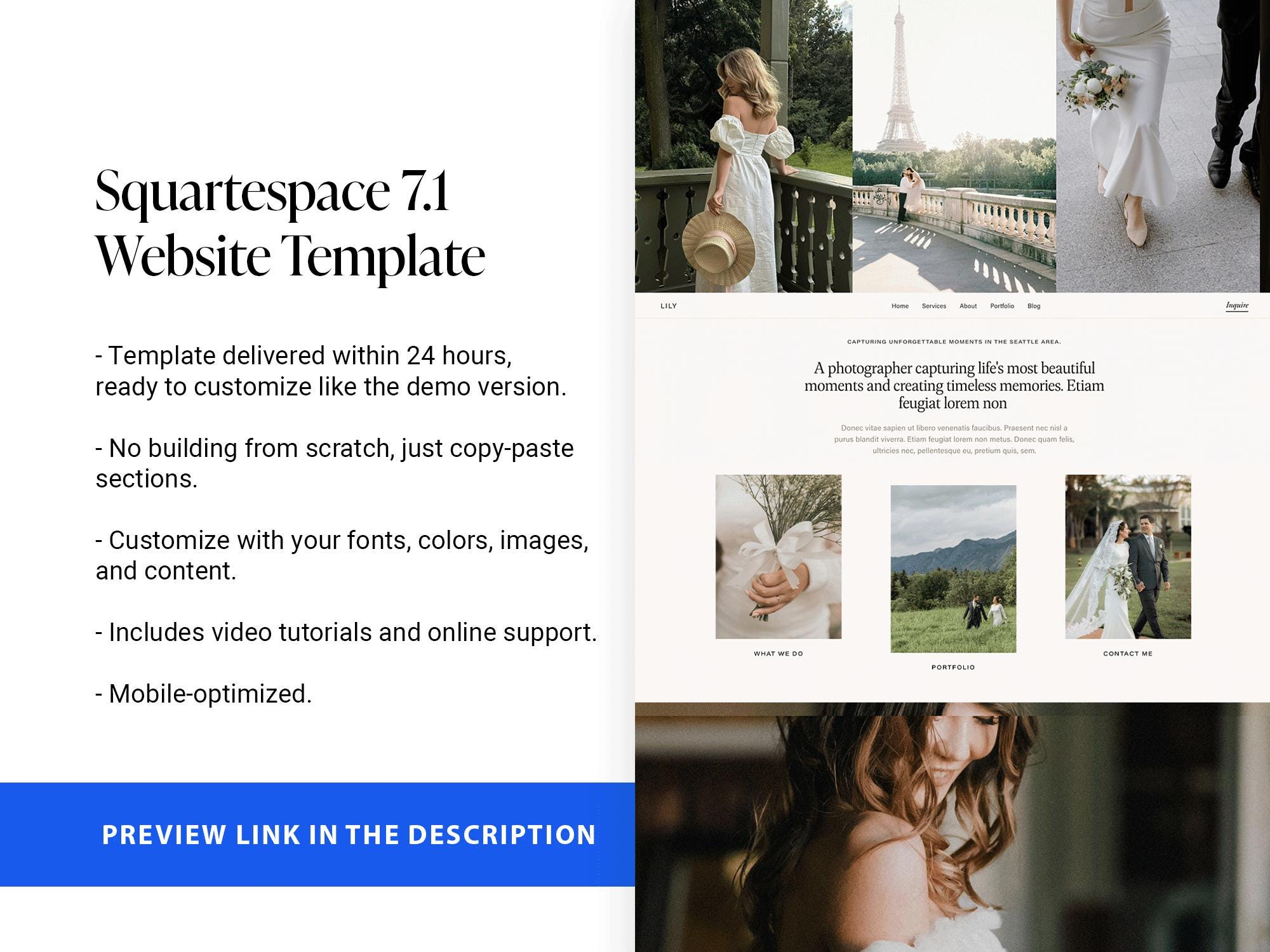 Photographer Squarespace Website Template, Best Squarespace 7 ...
