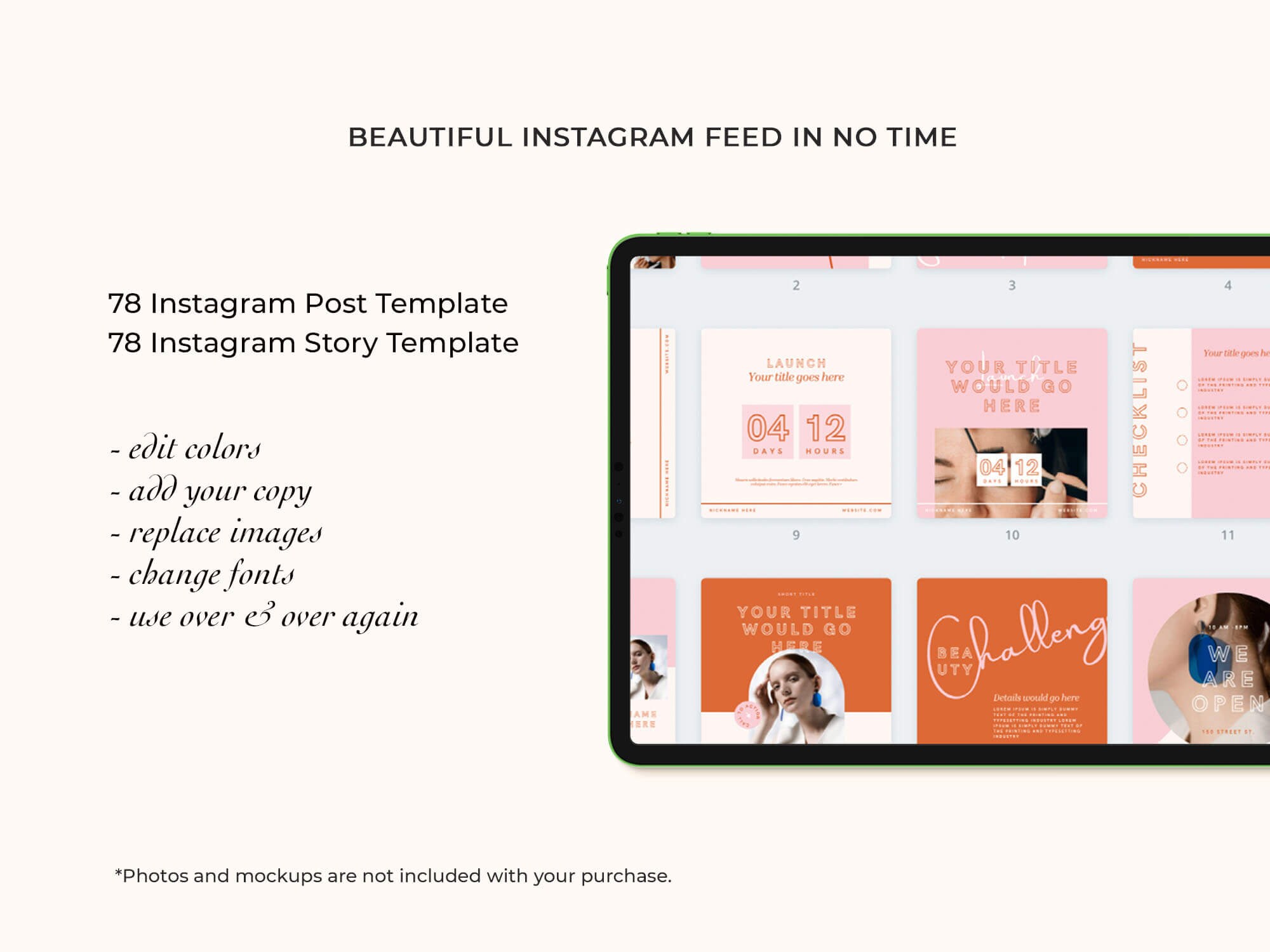 Instagram Price List Template Canva Menu Story Post Service, Social ...