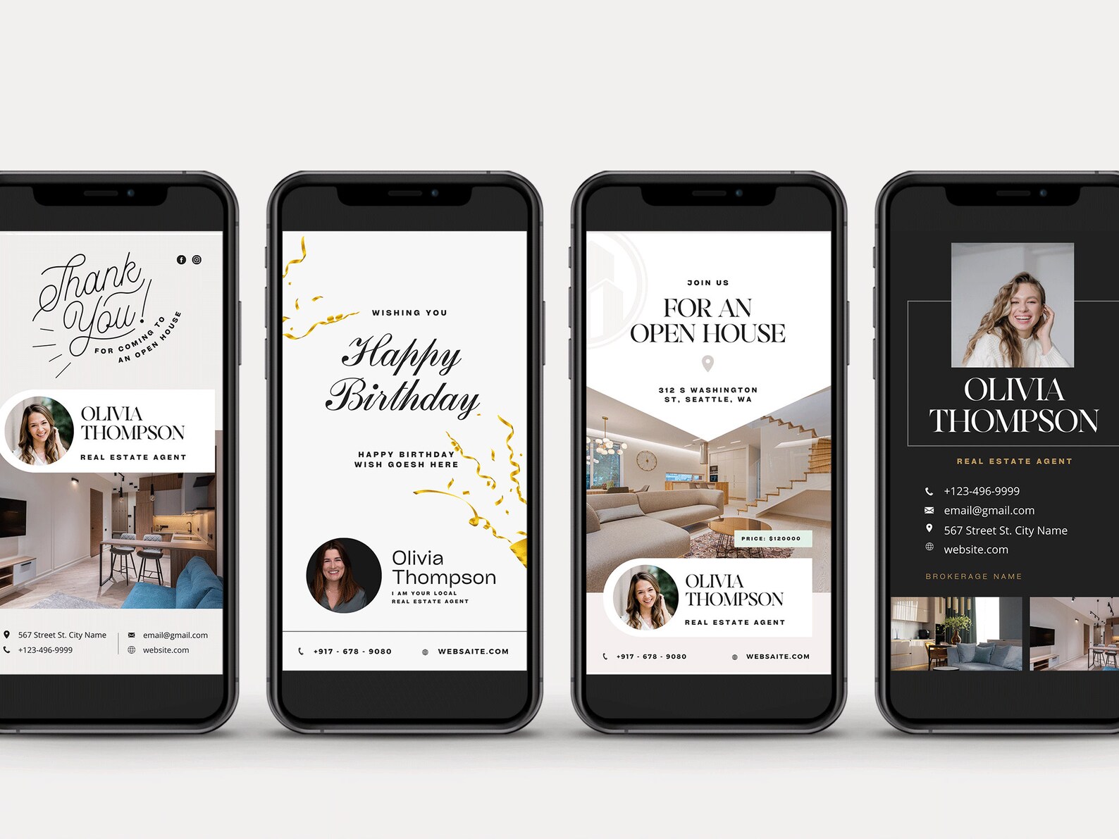 Realtor Digital Business Card Bundle | Textable Cards | Real Estate ...
