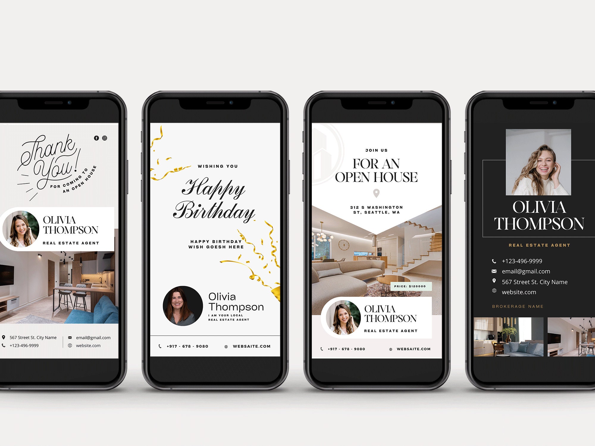 Realtor Digital Business Card Bundle | Textable Cards | Real Estate ...