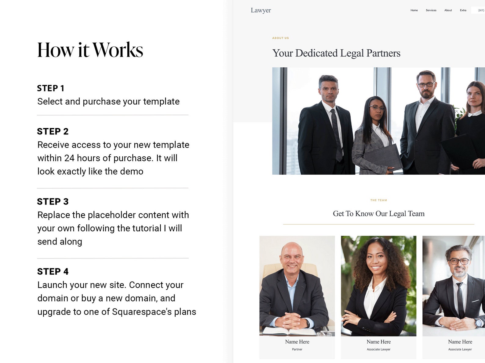 Lawyer Squarespace 7.1 Template Website / Attorney Law Firm Portfolio ...