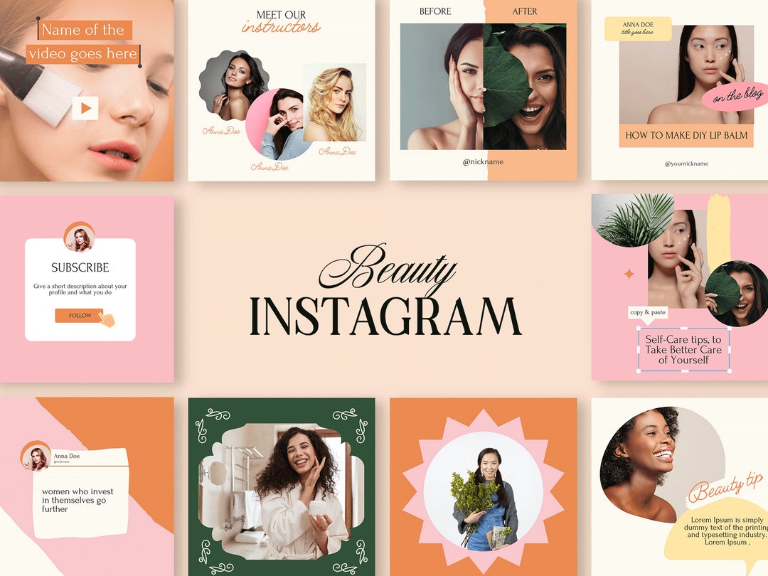 115 Feminine Instagram Post Templates Canva Beauty Female Coach ...