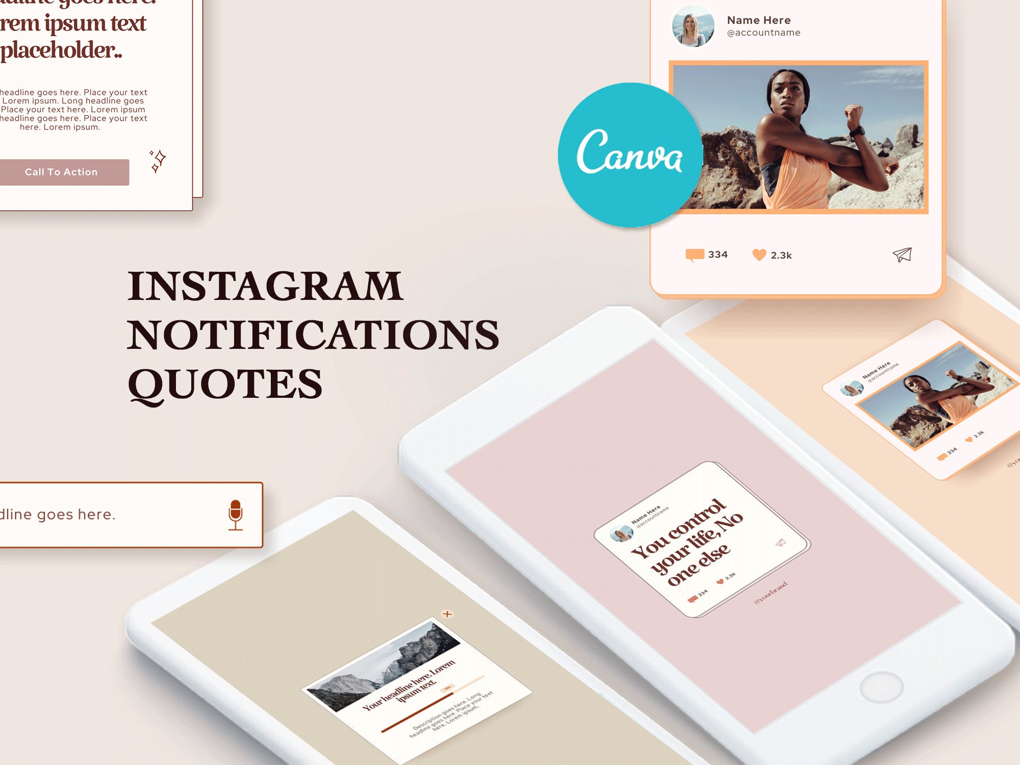 Instagram Notification Quotes Templates Post | Girl Boss Entrepreneur ...