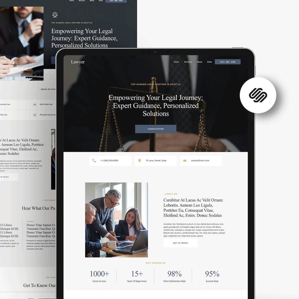 Lawyer Squarespace 7.1 Template Website / Attorney Law Firm Portfolio ...
