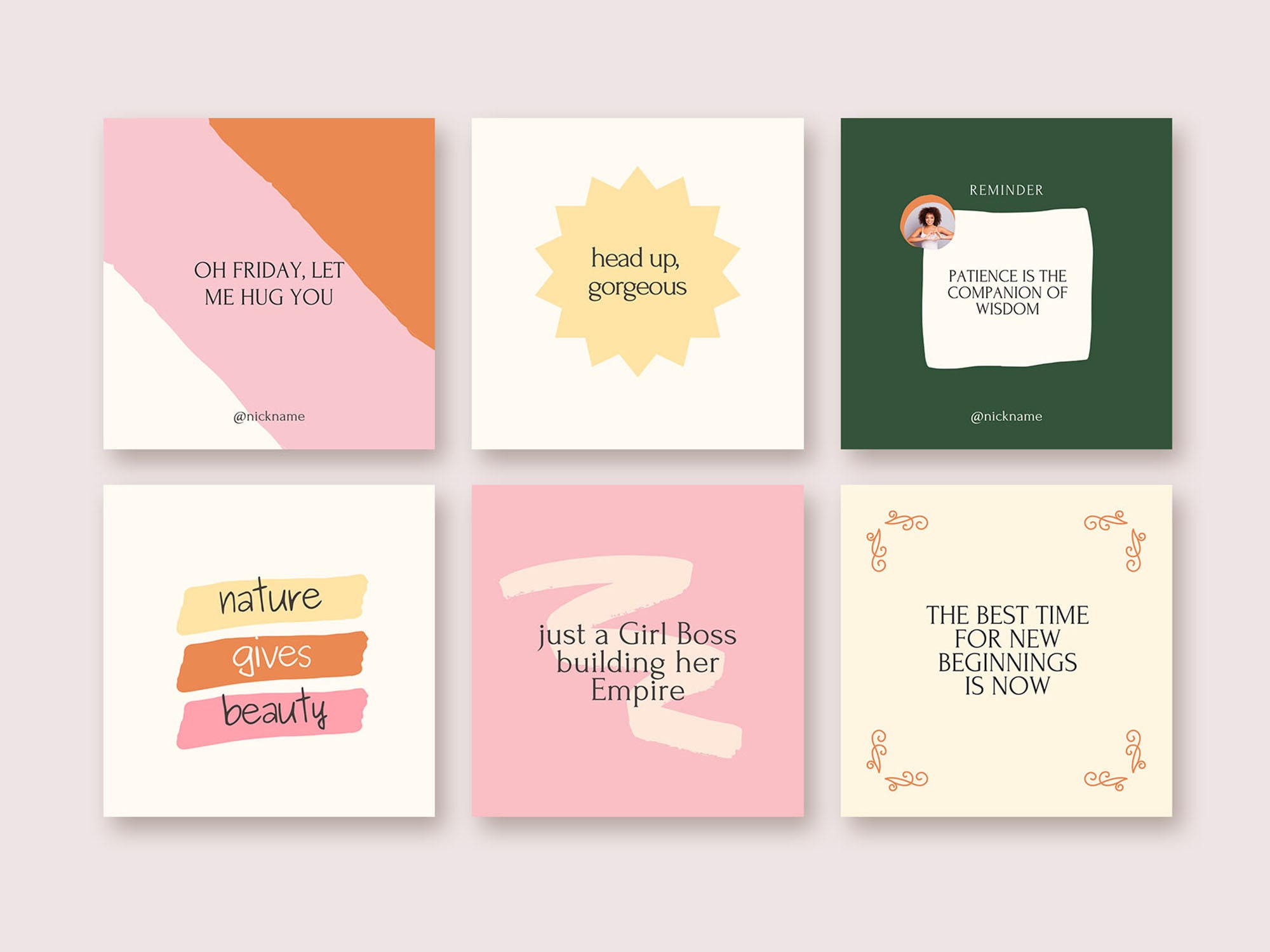 115 Feminine Instagram Post Templates Canva | Beauty Female Coach ...