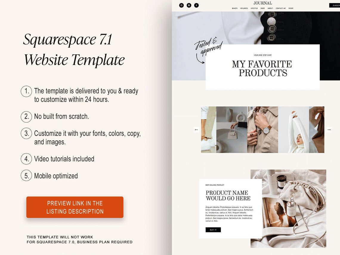 Squarespace 7.1 Website Template Blog Blogger Web Template Small ...