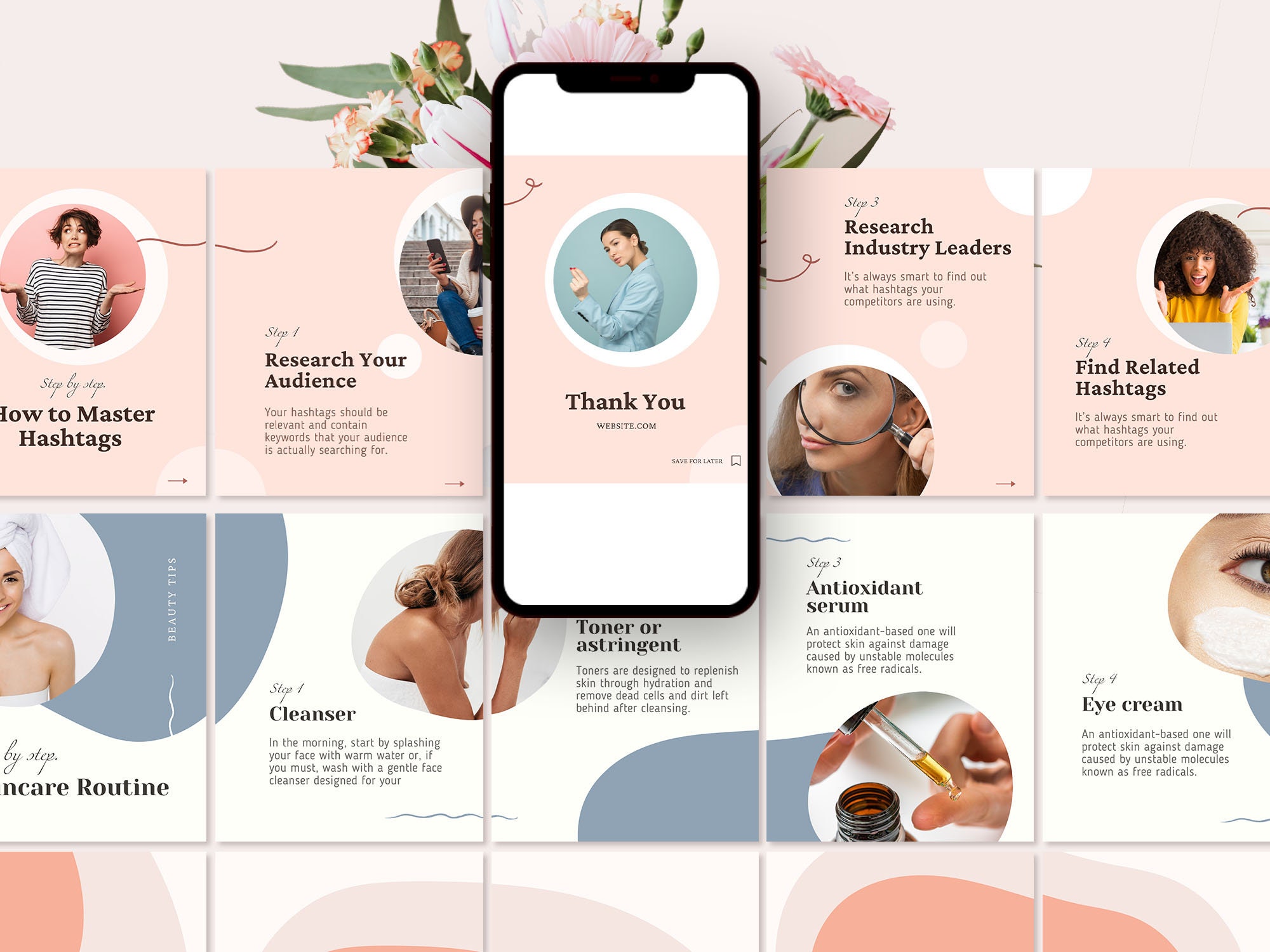 96 Beauty Spa Instagram Template | Canva Social Media Post Bundle ...