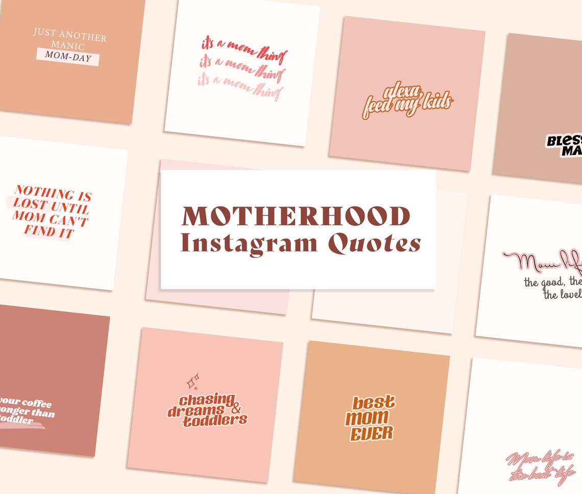 Mom Life Quotes Instagram Post Mum Blogger Canva Template parenting ...