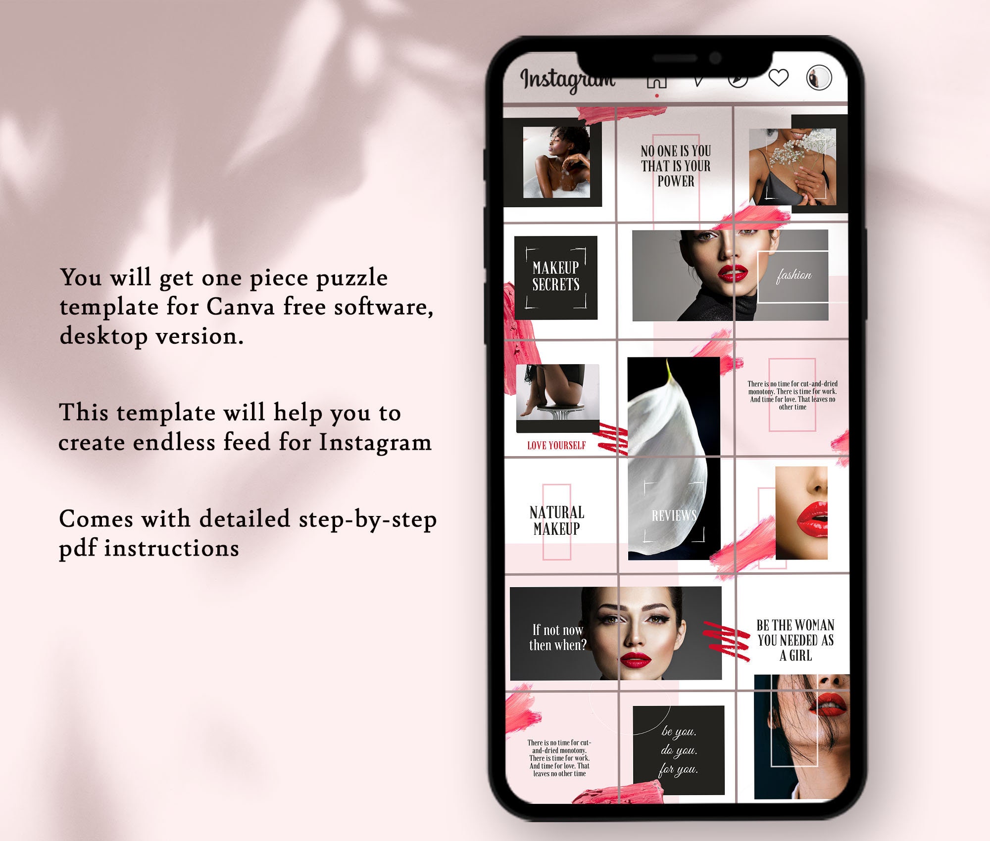 Makeup Artist Instagram Puzzle Grid Feed Template Layout - Etsy