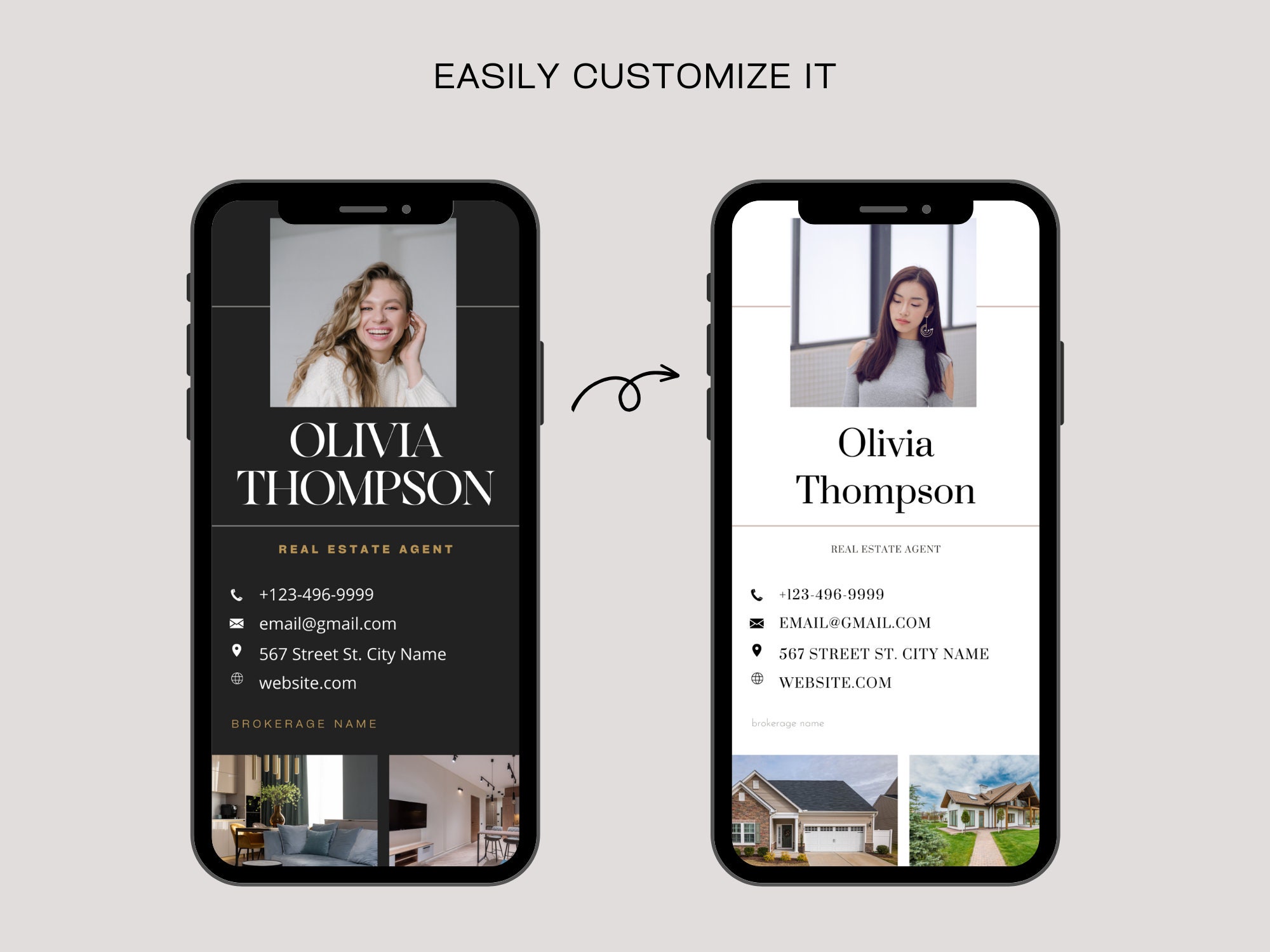 Realtor Digital Business Card Bundle | Textable Cards | Real Estate ...