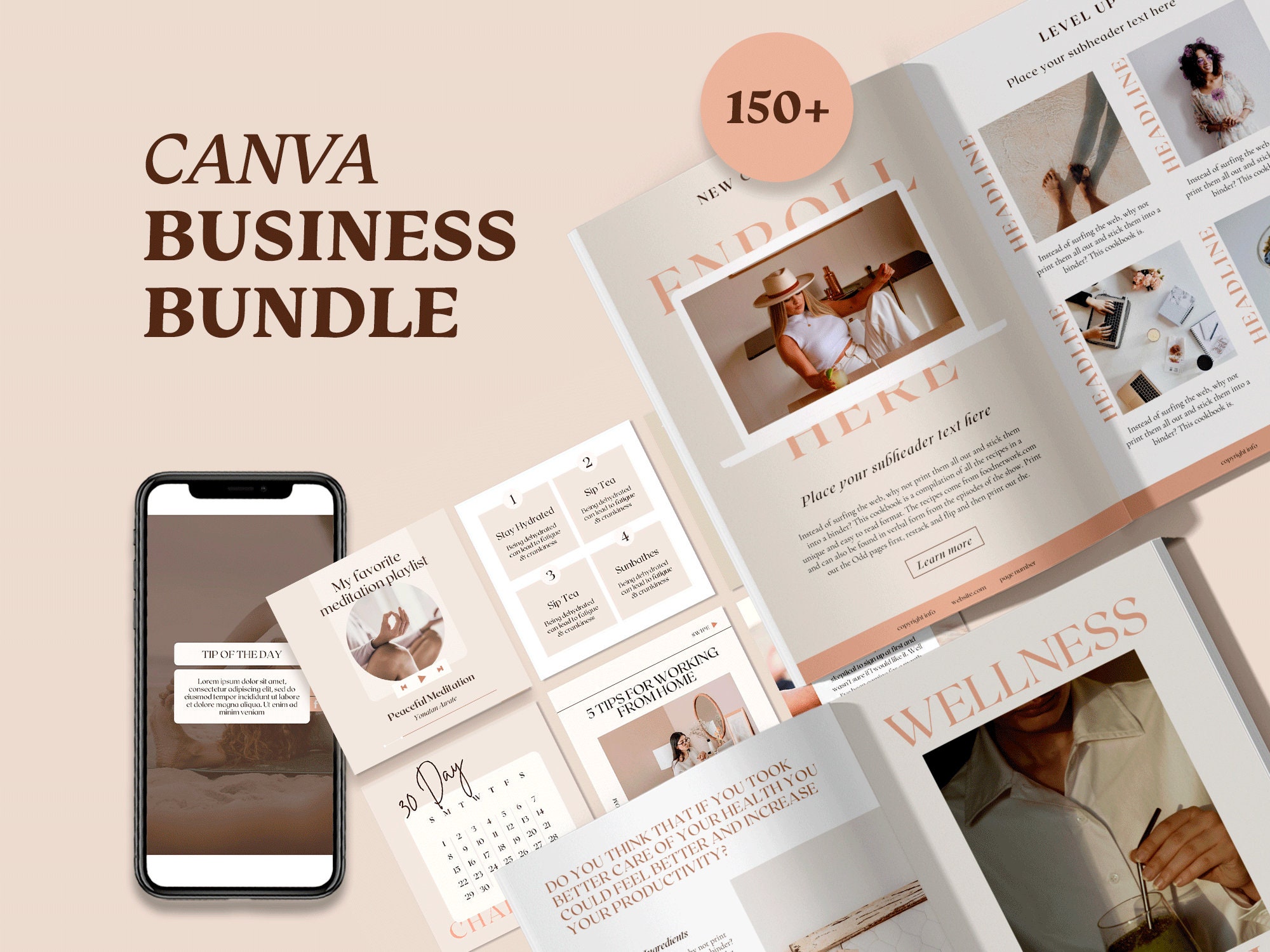 150 Instagram Wellness Post Templates | Yoga Meditation Course Creator ...