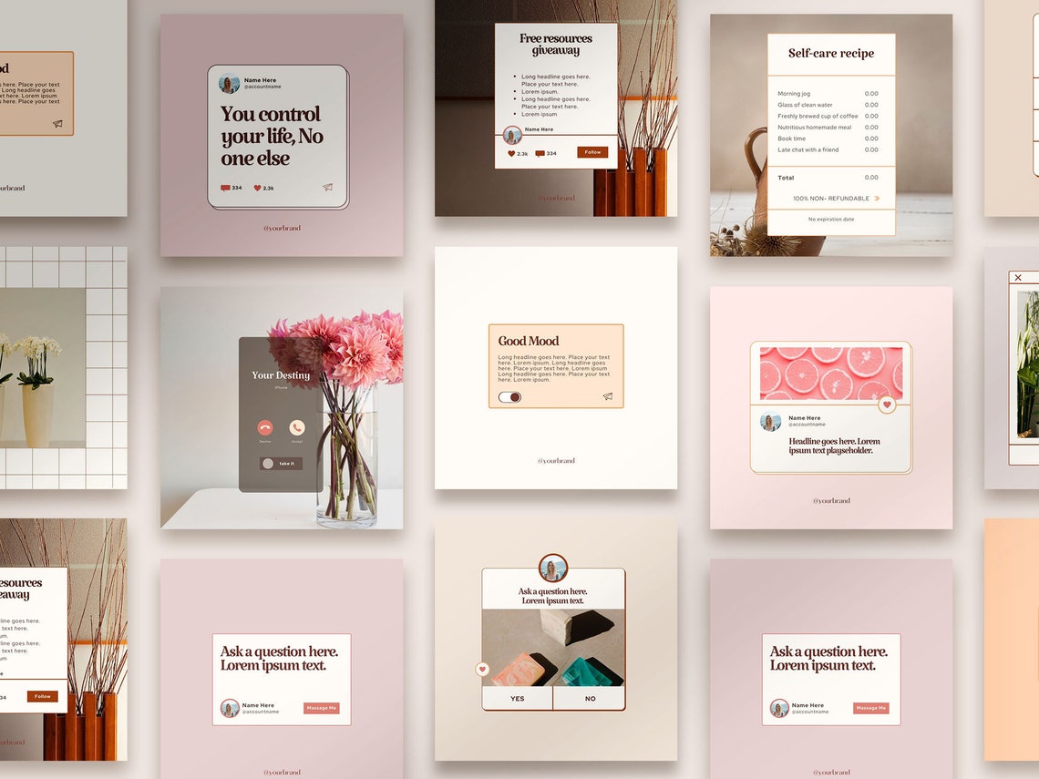 Instagram Notification Quotes Templates Post Girl Boss | Etsy