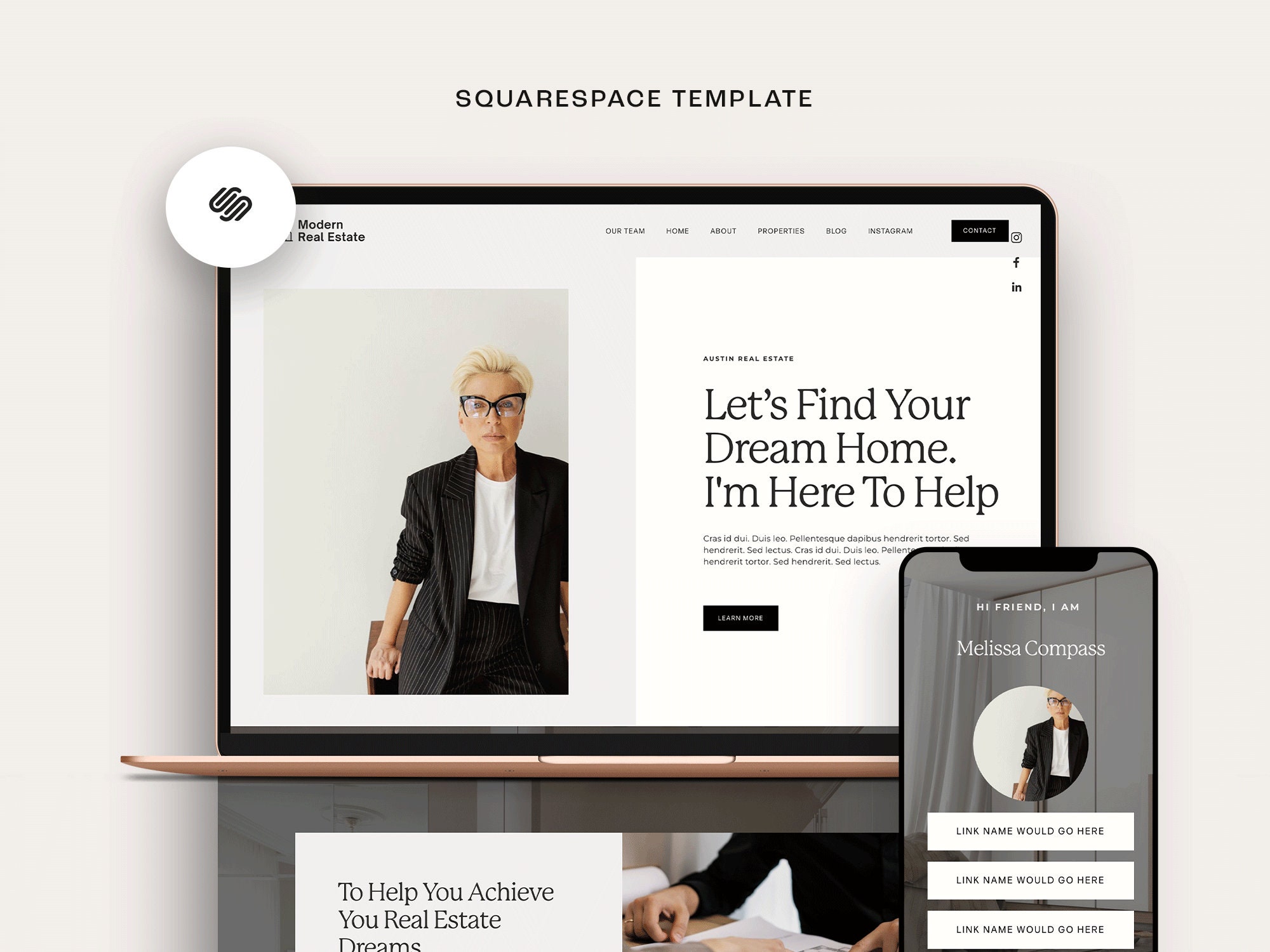 Real Estate Agent Website Template / Squarespace 7.1 Website | Luxury ...