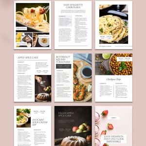 Recipe Ebook Template Canva | Customizable Cookbook Lead Magnet Cover ...
