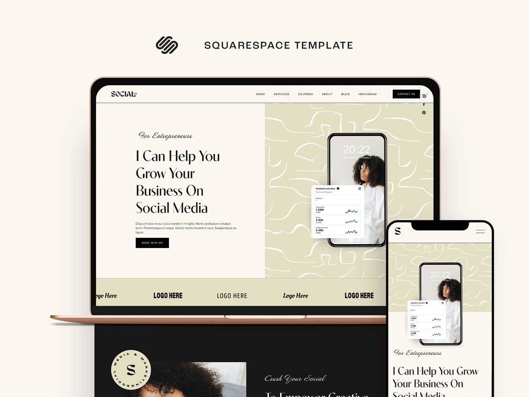 Squarespace Website Design Templates | Personal Simple Website Template ...