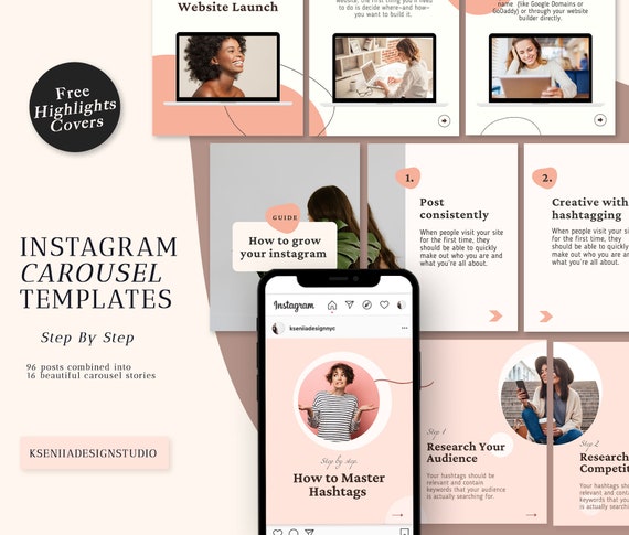 96 Instagram carousel template layout Customizable canva | Etsy