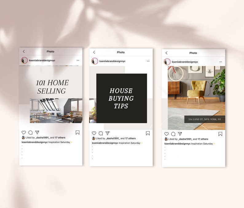 Real Estate Instagram Puzzle Grid Feed Template Layout | Etsy
