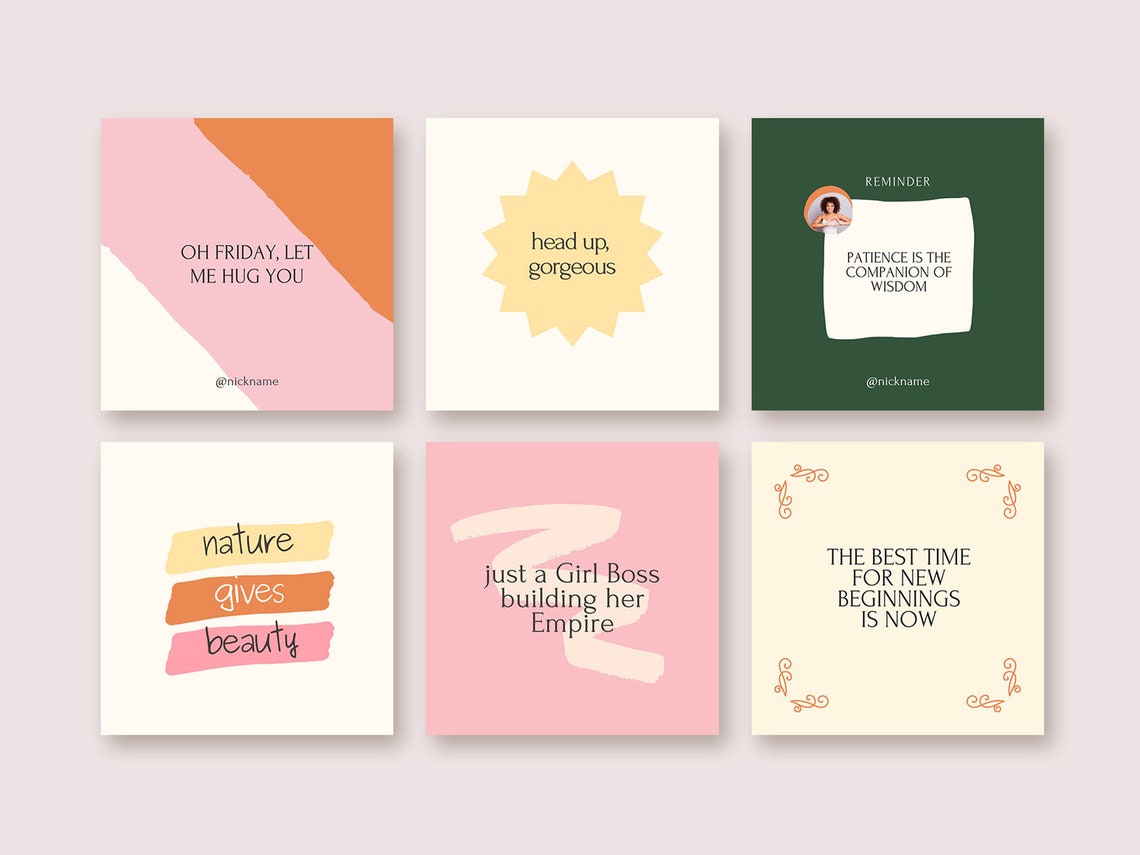 41 Instagram Quotes Templates Girl Boss Beauty Blogger Motivational ...