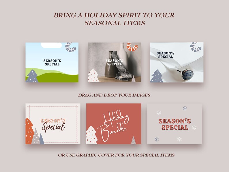 Holiday Etsy Shop Graphic Kit Digital Merry Christmas Etsy Shop Banner ...
