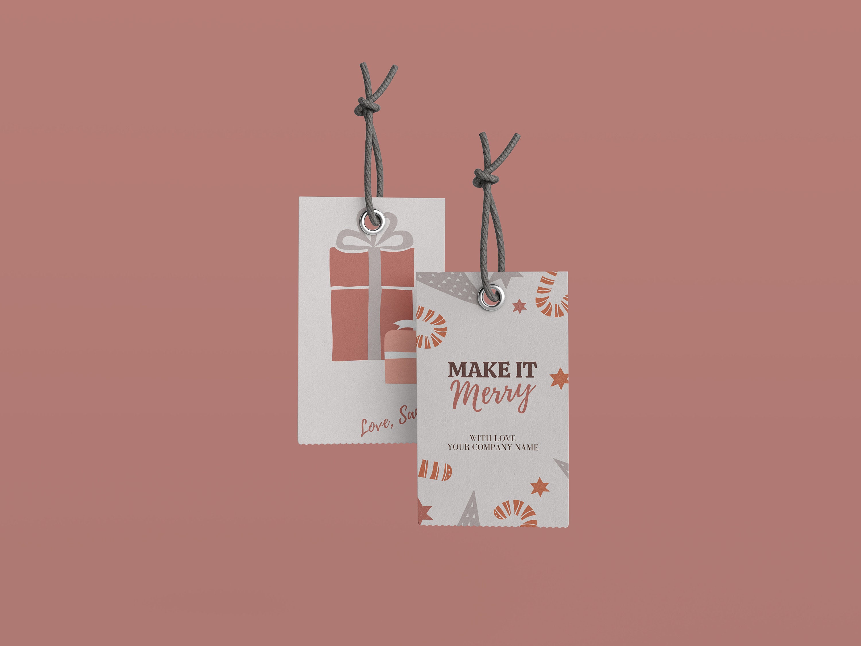 Rustic Holiday Gift Tag for Your Order Digital Merry - Etsy