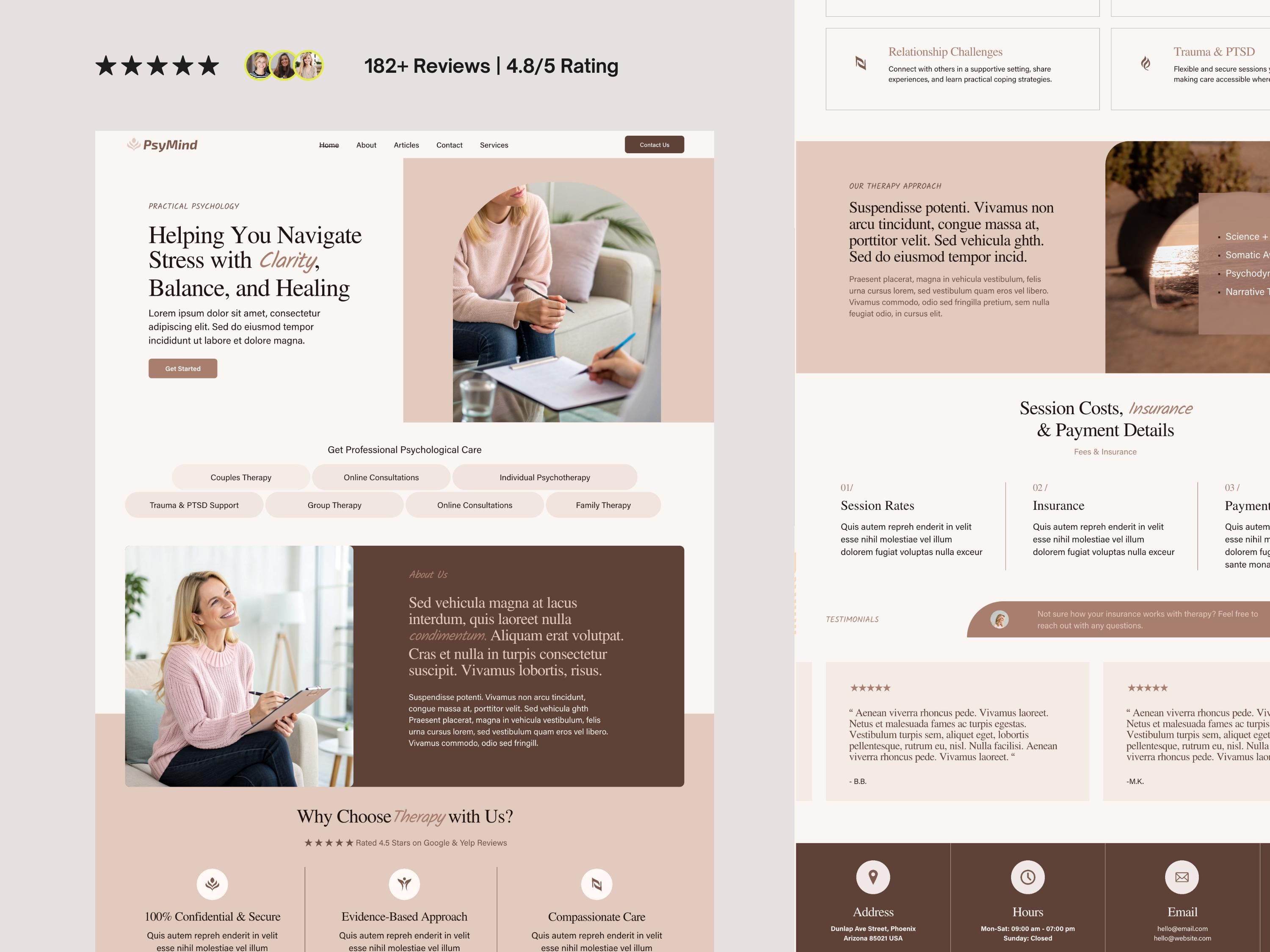 Squarespace Psychologist Website Template | Therapist, Counseling ...