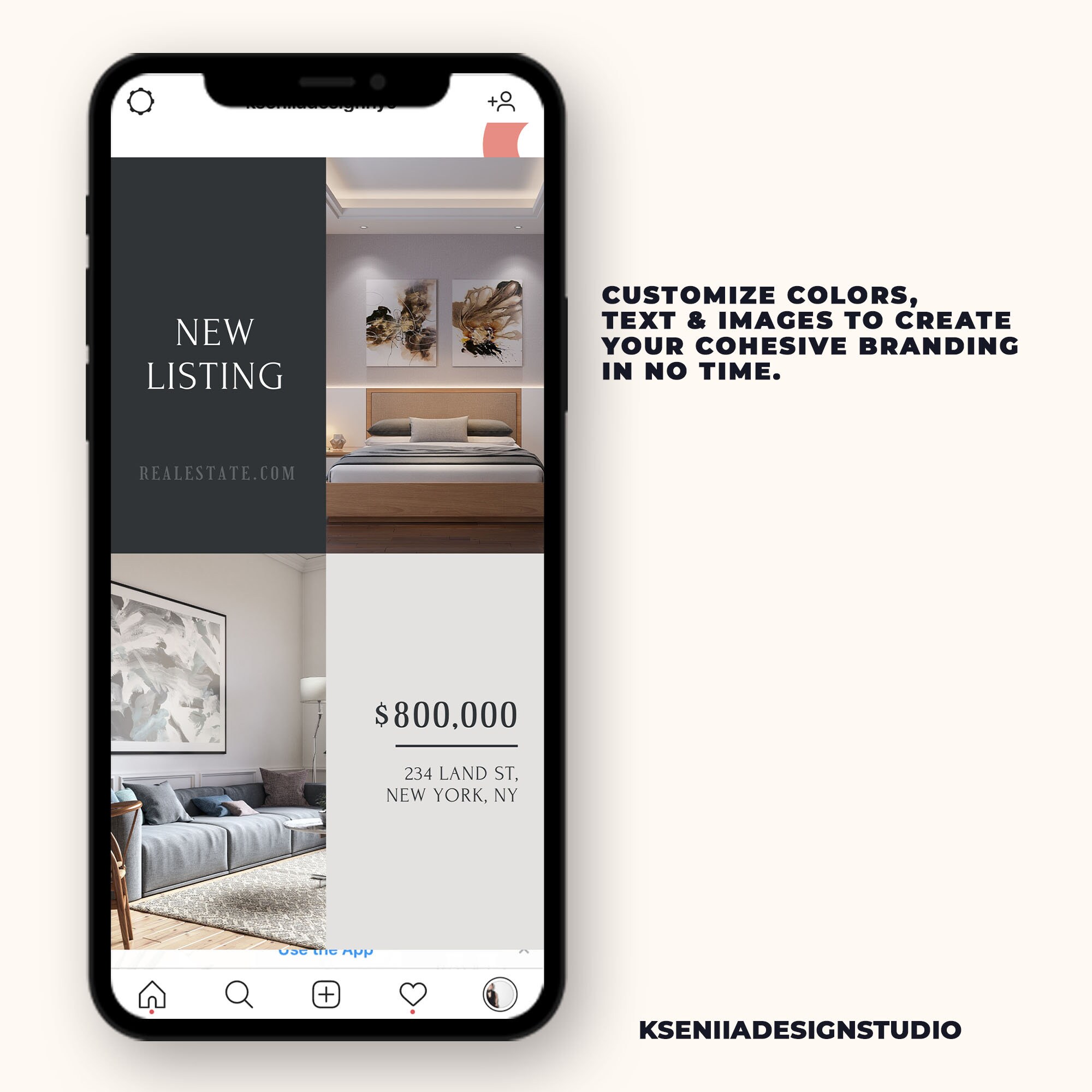 Real Estate Instagram Post and Stories Set Canva Templates, Realtor ...