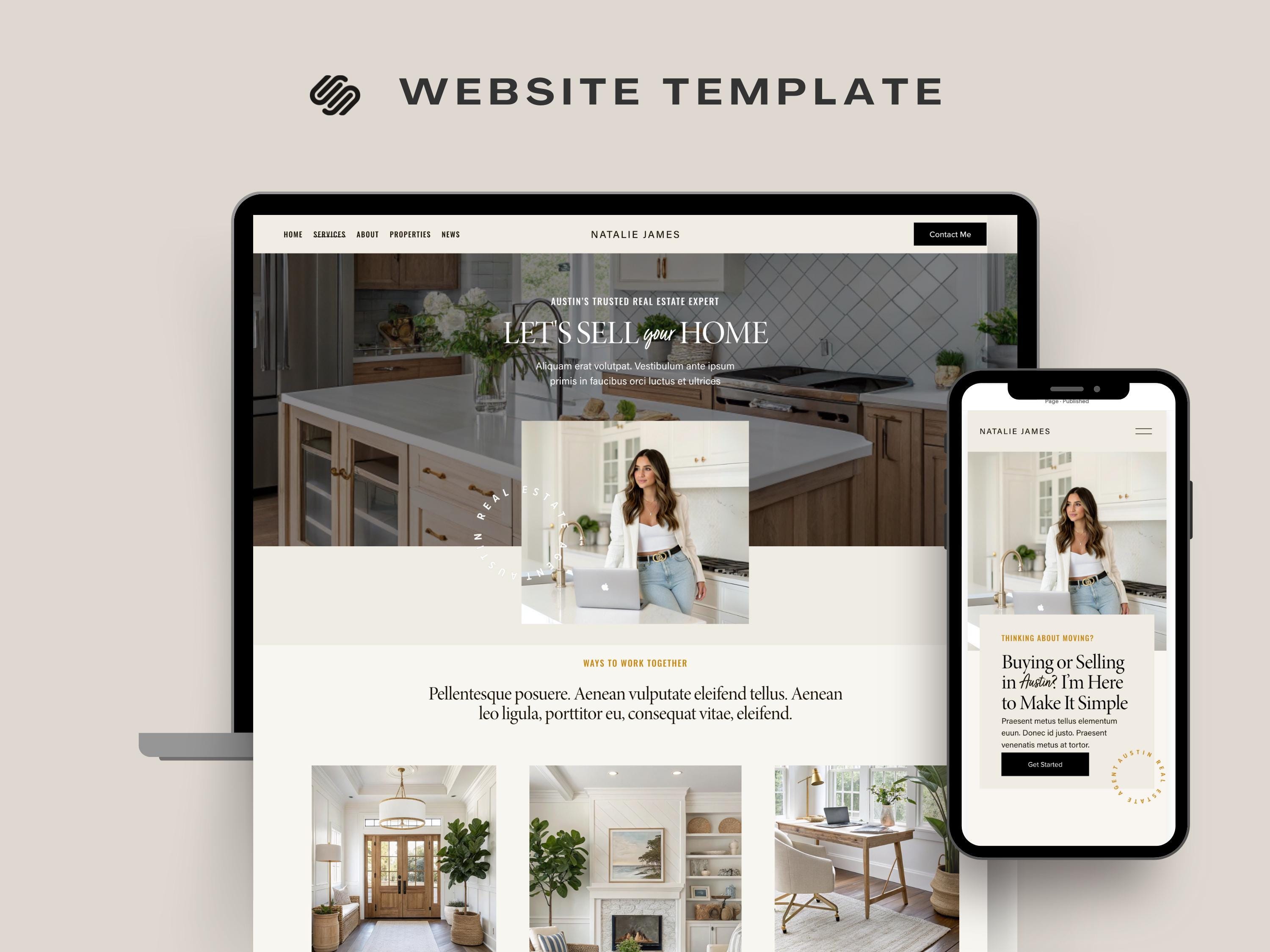 Real Estate Agent Website Template / Squarespace 7.1 Website | Luxury ...