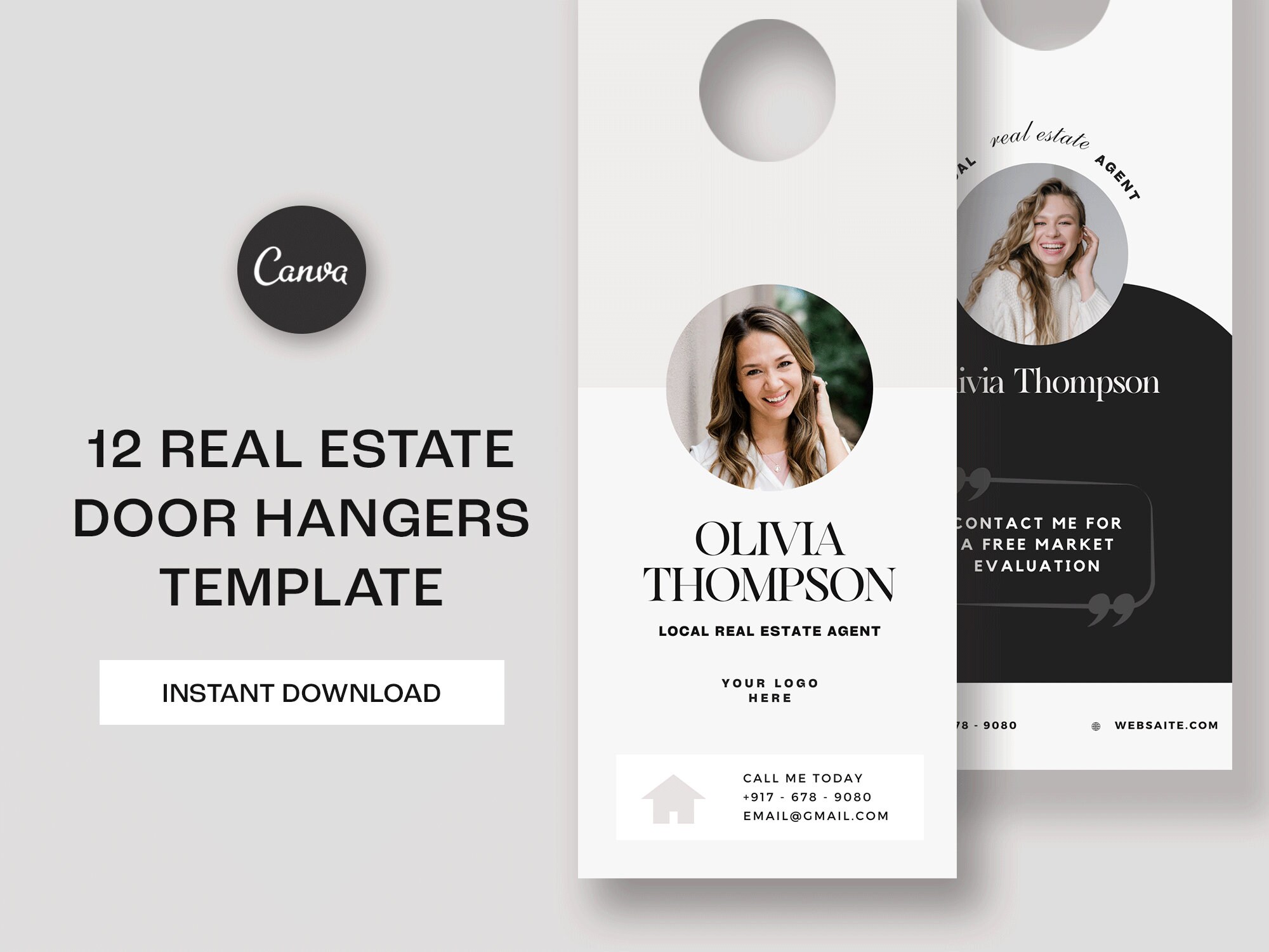 Real Estate Door Hanger | Realtor Door Knocker | Neighborhood Flyer ...