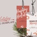 Rustic Holiday Gift Tag for Your Order Digital Merry - Etsy