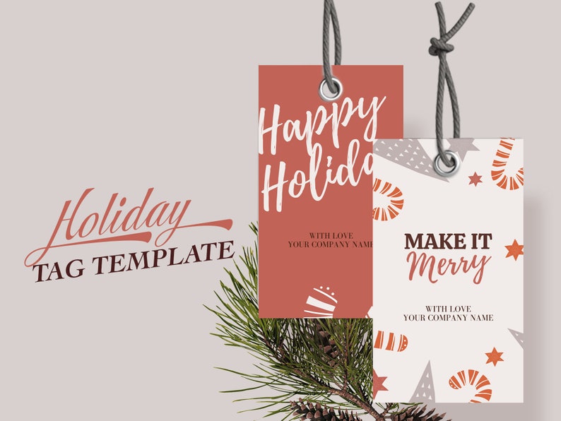 Rustic Holiday Gift Tag for Your Order Digital Merry - Etsy