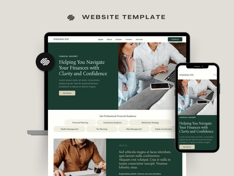 Squarespace Website Template for Financial Services, Consultant ...