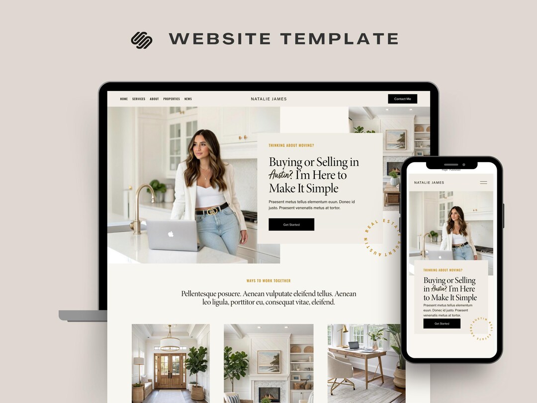 Real Estate Agent Website Template / Squarespace 7.1 Website | Luxury ...
