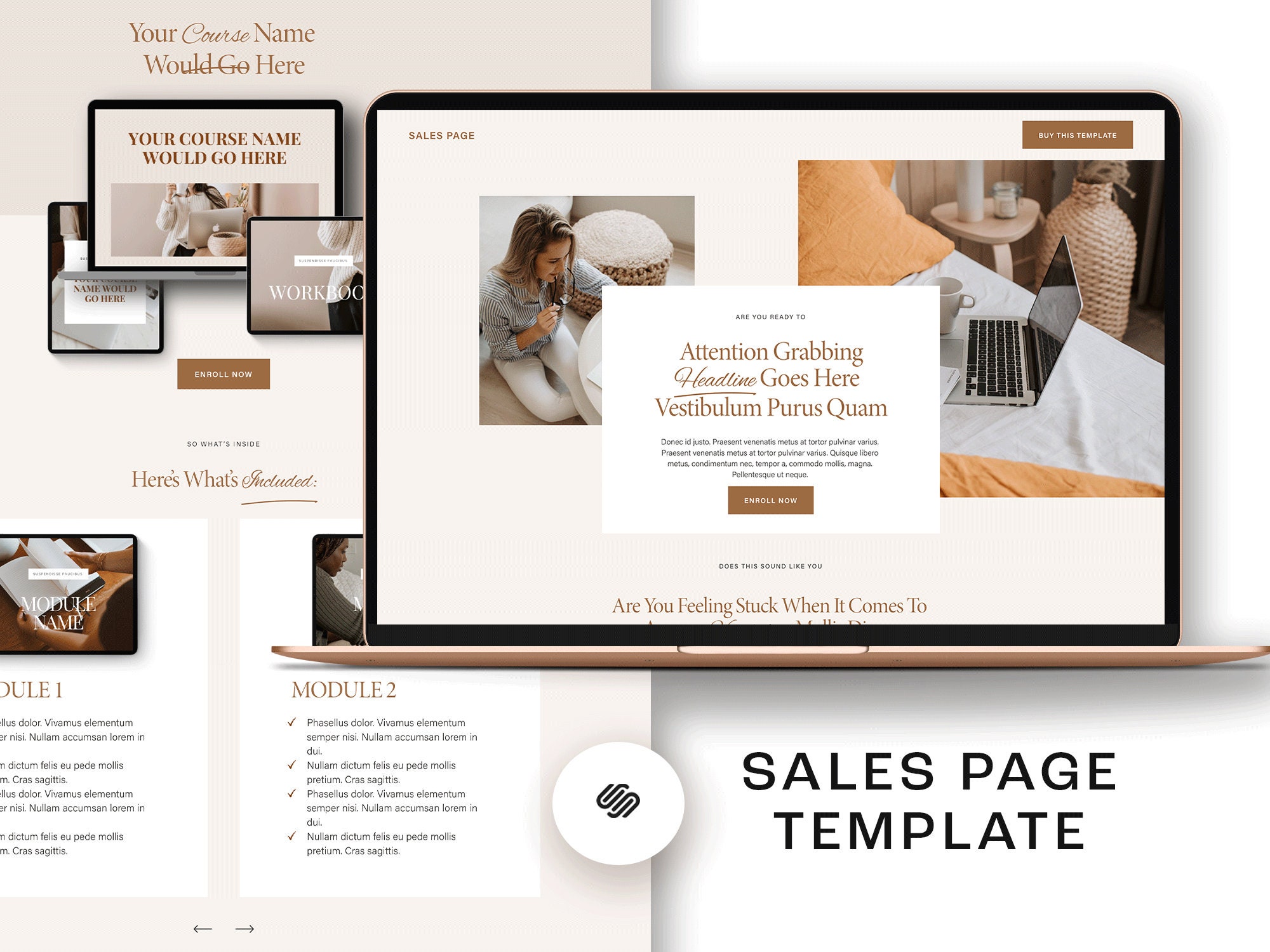 One Page Website Template Coach Sales Page Template Squarespace 7.1 ...