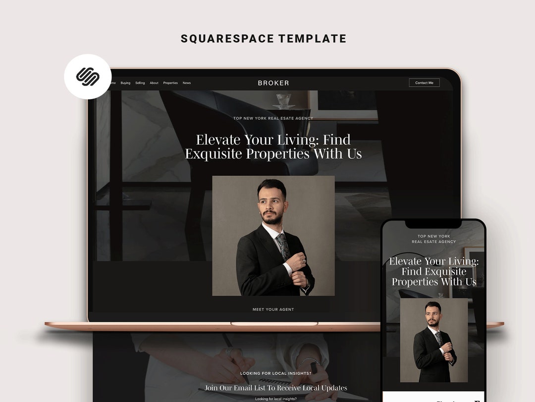 Real Estate Website Template Squarespace 7.1 | Luxury Broker Business ...