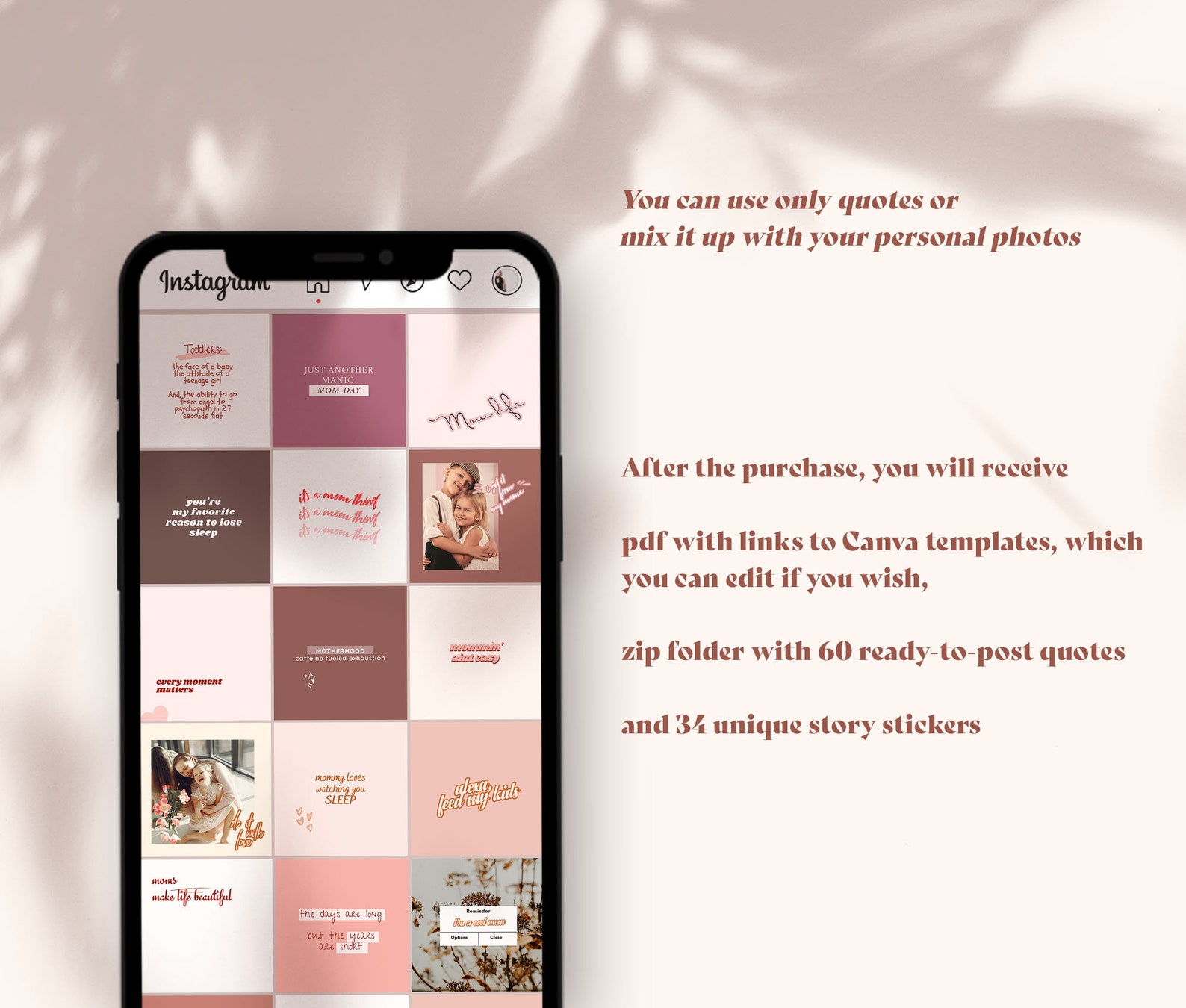 Mom Life Quotes Instagram Post | Mum Blogger Canva Template |parenting ...