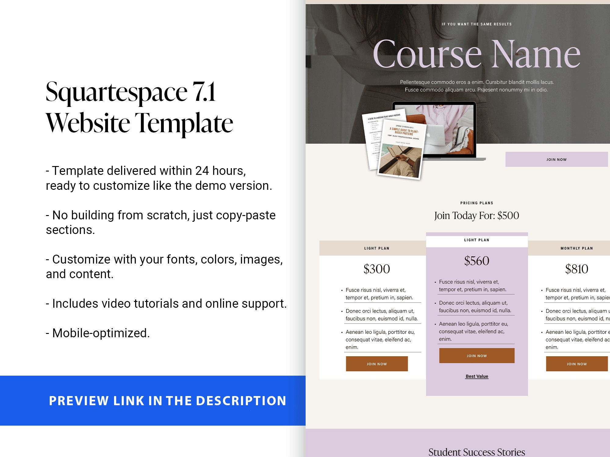 Squarespace 7.1 Website Template Online Course, Business Coach Website ...