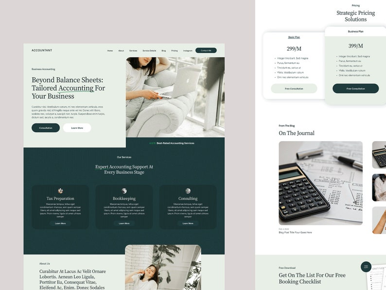 Accountant Squarespace 7.1 Website Template/ CPA Consultant Freelance ...