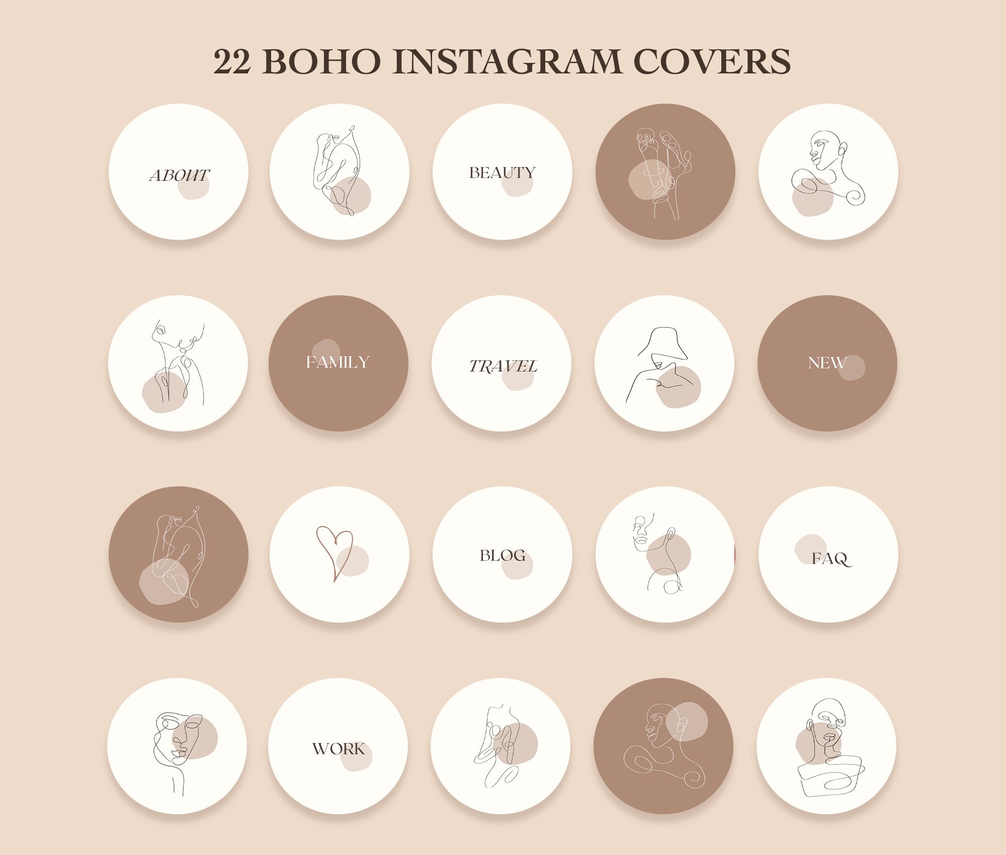 Boho Instagram Story Highlights Covers | Minimalist Social Media Icons ...