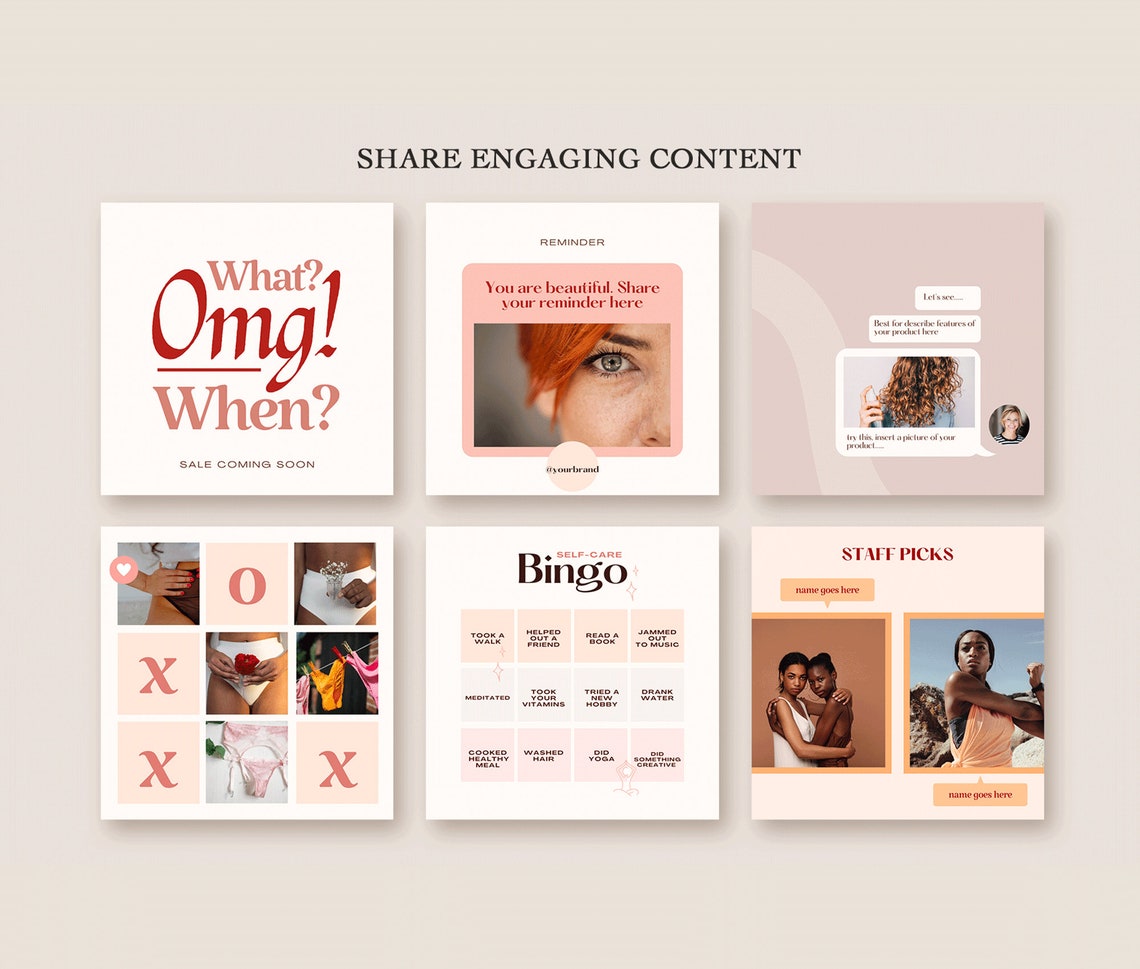 90 Instagram Post Templates Product Based Business Social - Etsy