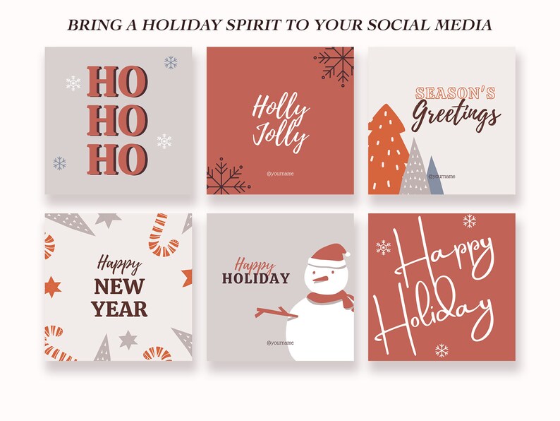 Happy Holiday Instagram Post Story Templates Graphic | Social Media ...