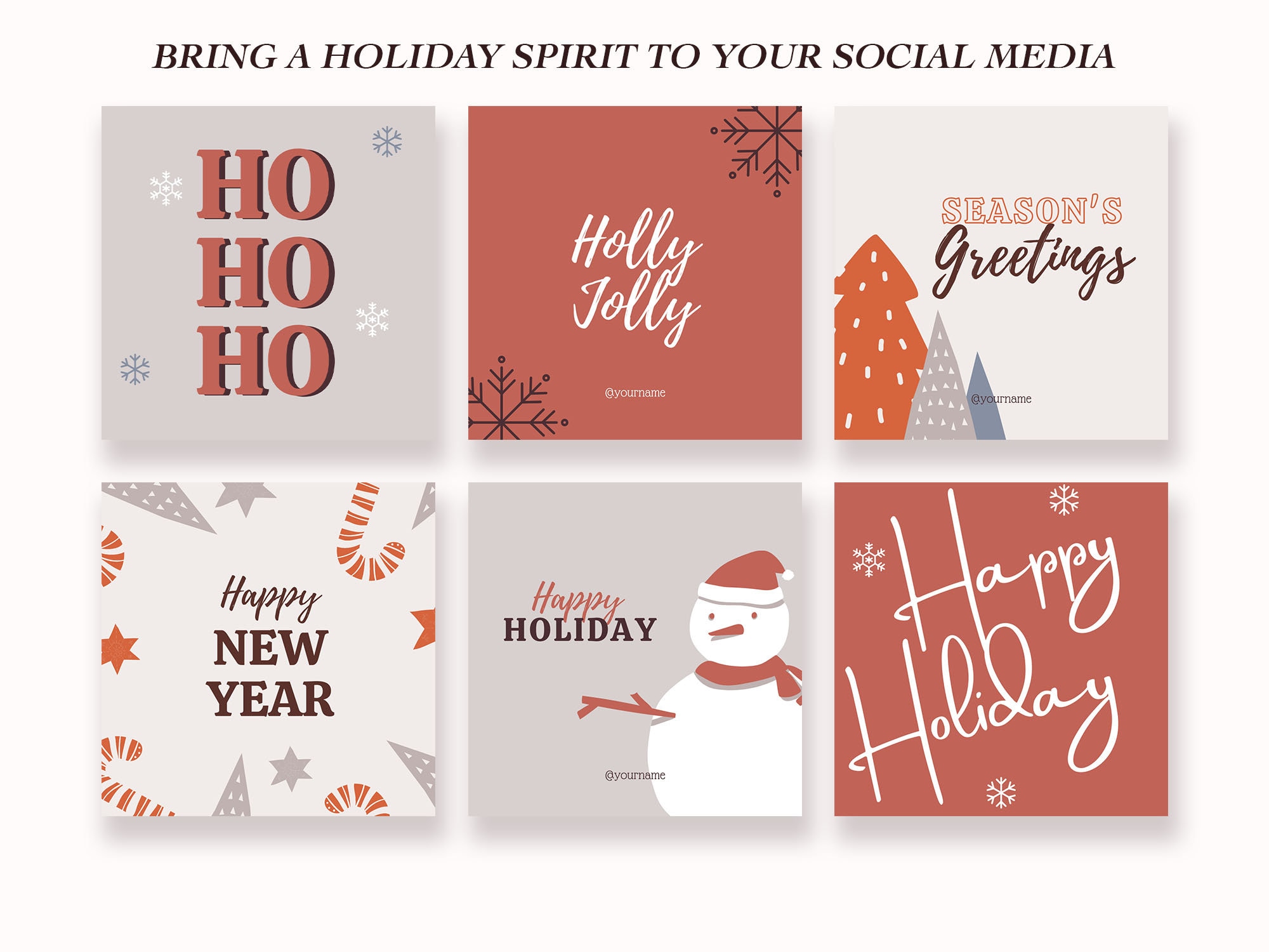 Happy Holiday Instagram Post Story Templates Graphic | Social Media ...