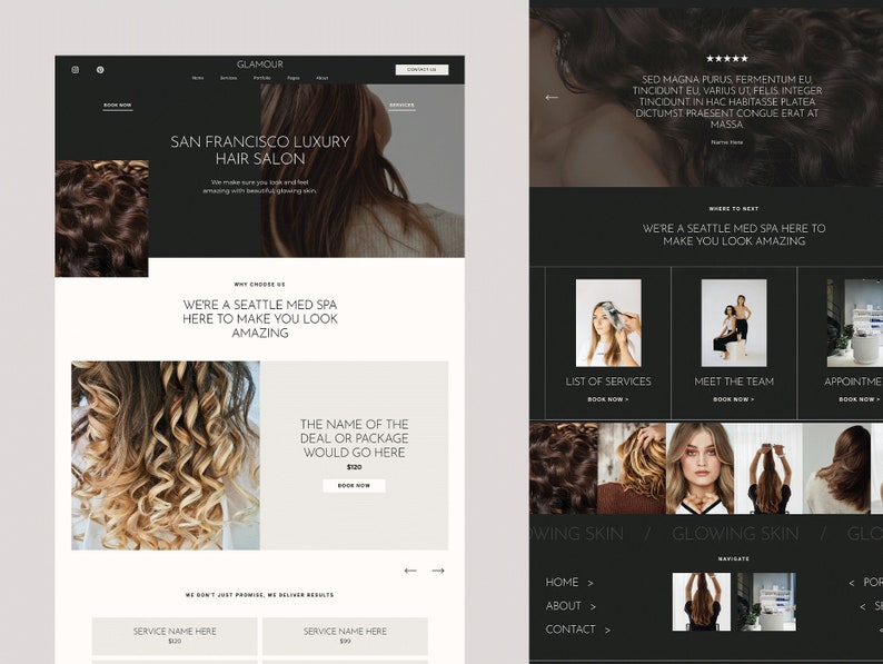 Website Template Squarespace 7.1 Hair Salon Spa Salon Esthetician ...