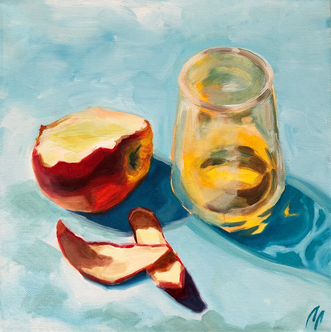 Still Life, Original Oil Painting, Home Wall Decor, Kitchen Art, Small ...