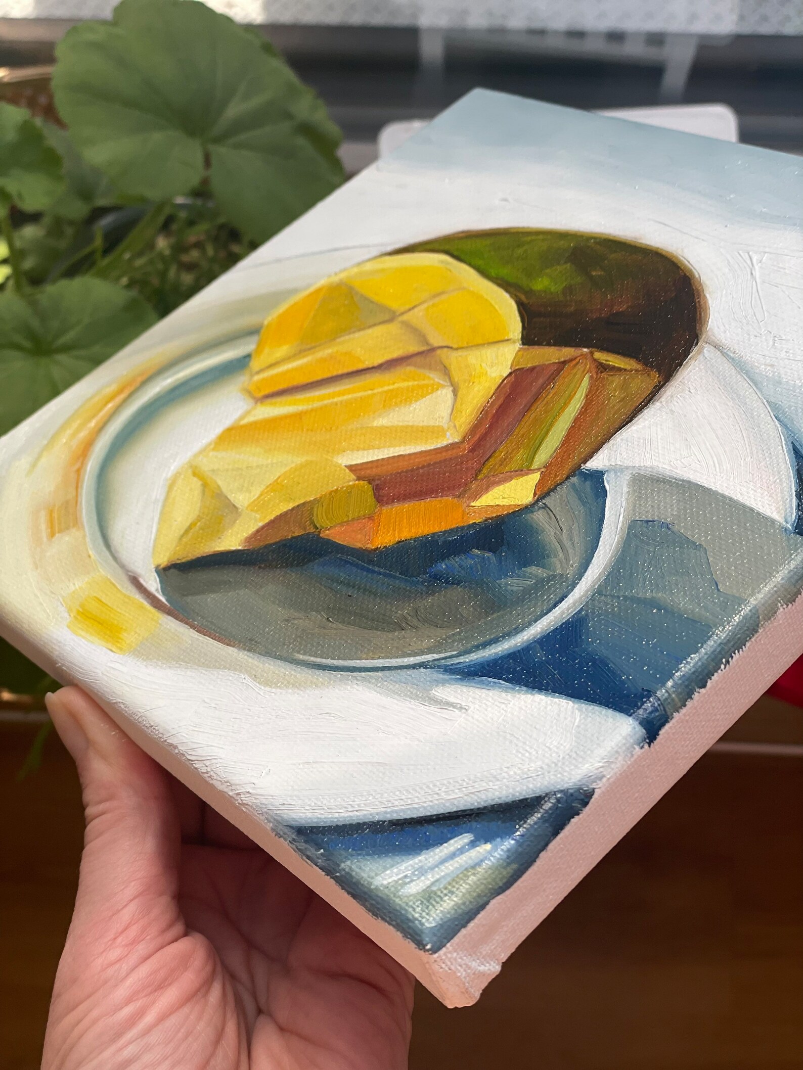 Still Life "mango 2” Original Oil Painting, Home Wall Decor, Kitchen ...