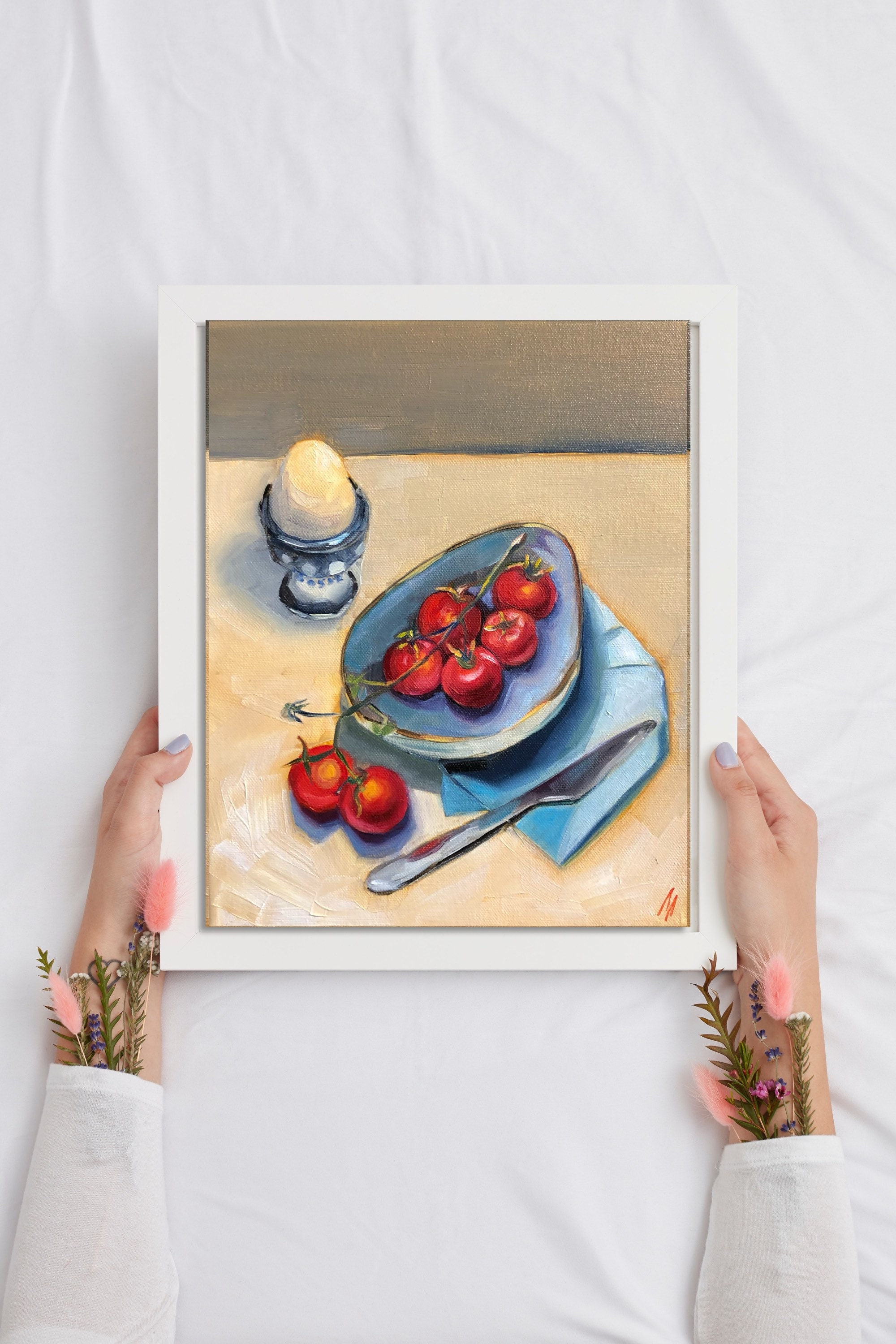 Still life Healthy breakfast Original Oil painting, Home Wall Decor ...
