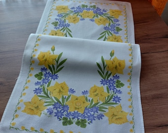 Vintage 60's 70's Froso Handtryck Flower Tablecloth Swedish Folk Art ...