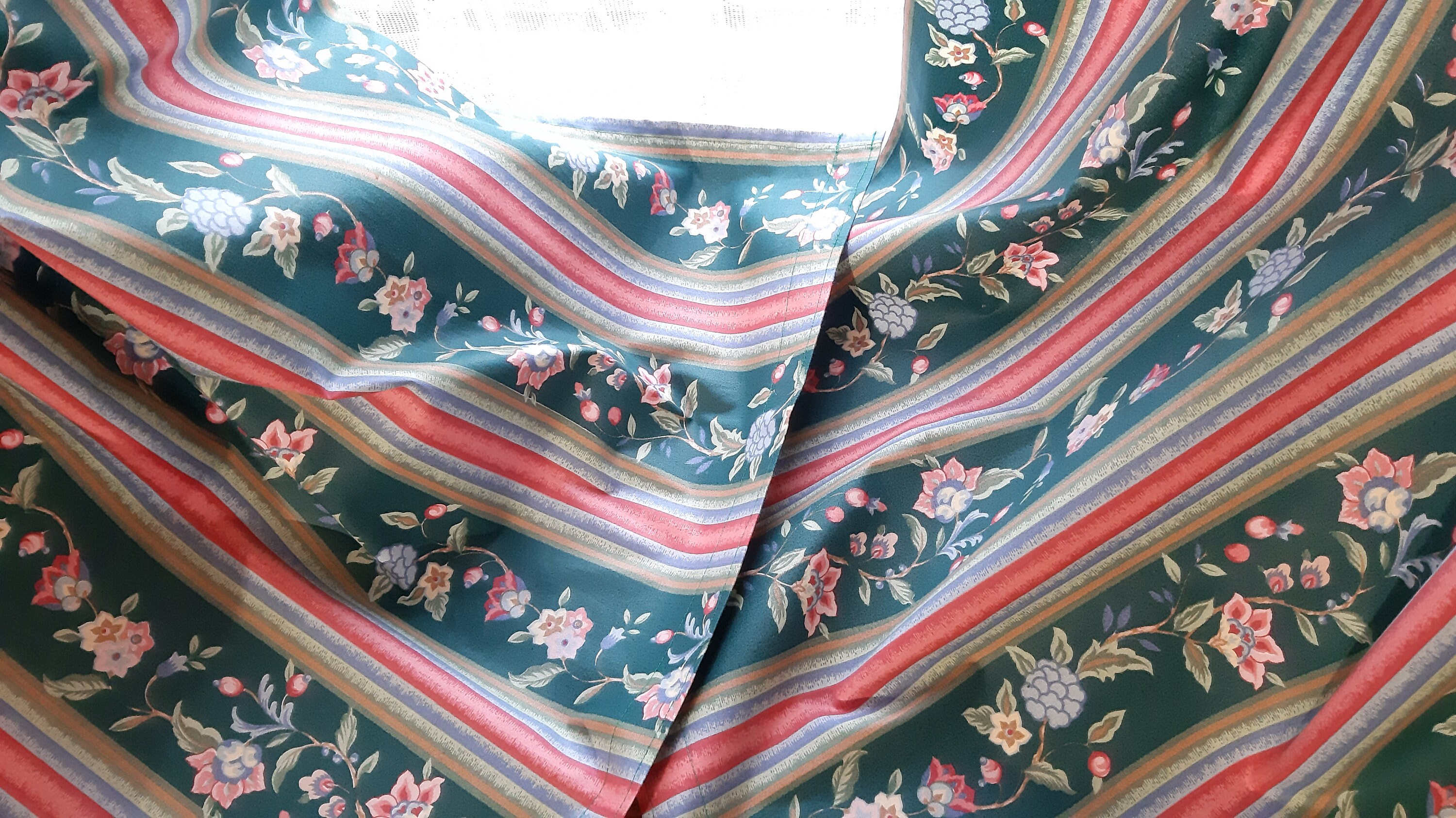 2 Pieces Floral Green Red Vintage Curtains for One Window , Curtains ...