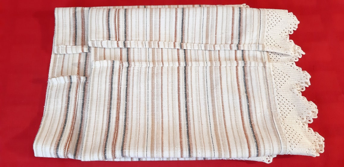 Vintage Valance Curtains Woven Valance Crochet Valance Scandinavian ...