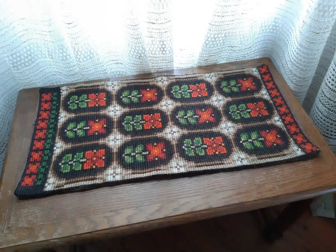 Vintage Handmade Double Thick Wool - Linen Table Mat, Vintage ...