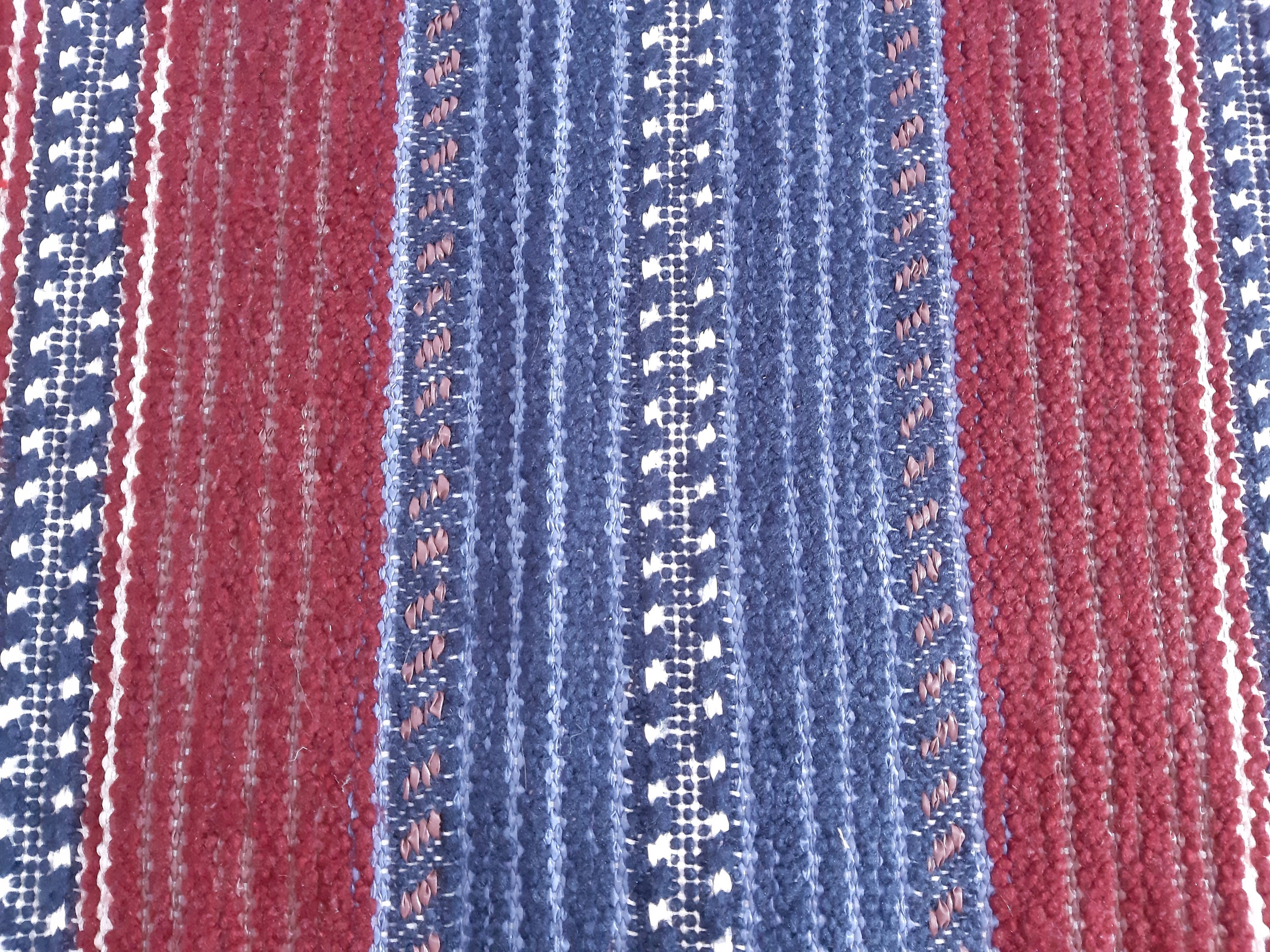 Large Handwoven Hand Made White Blue Red Rug Organic Swedish - Etsy
